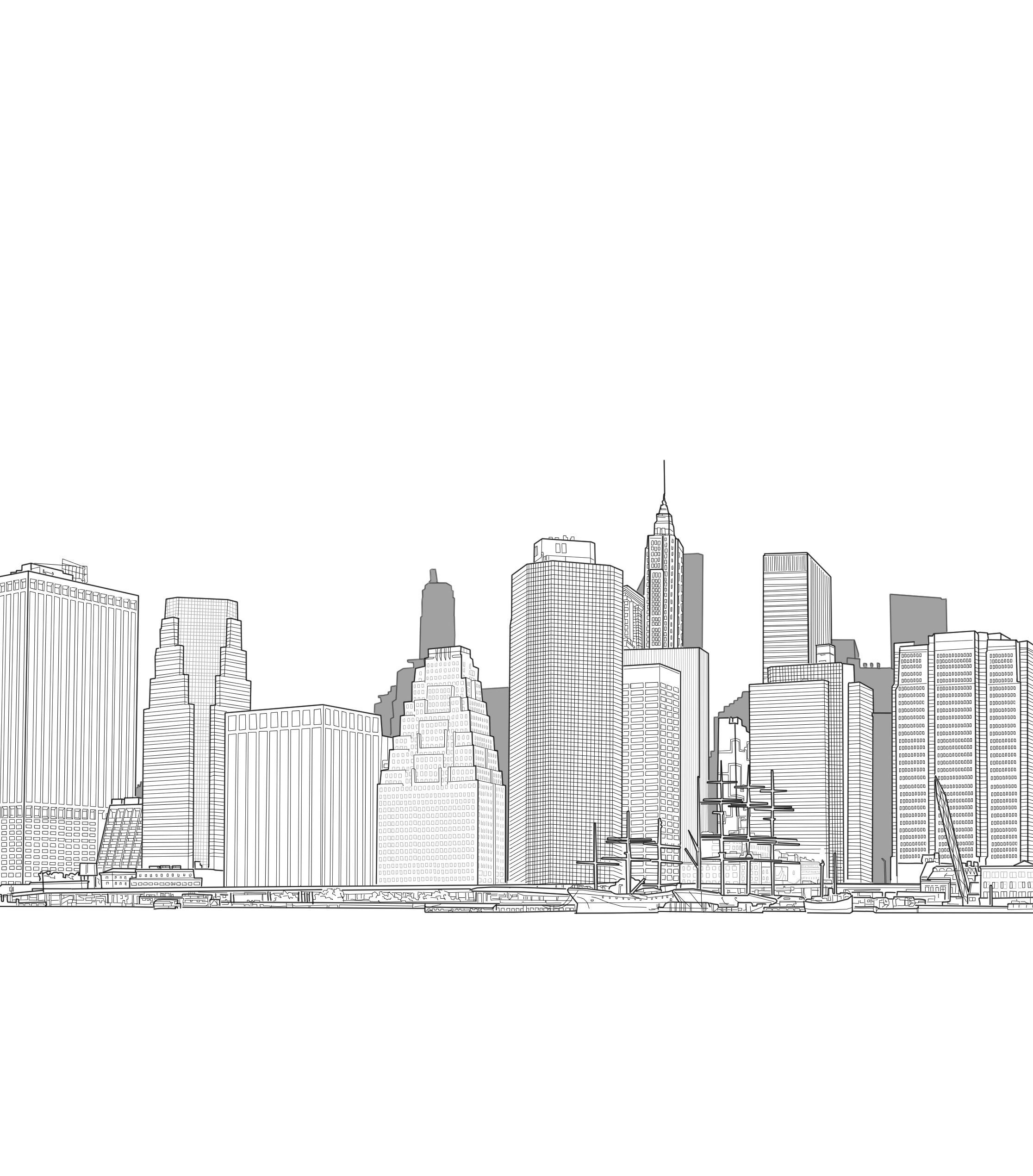 New York Skyline, Line Art, Line Drawing, Digital Download, Travel ...