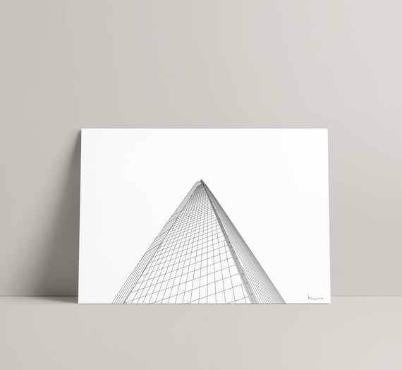 The Shard London UK Travel Line Art Drawing Digital | Etsy