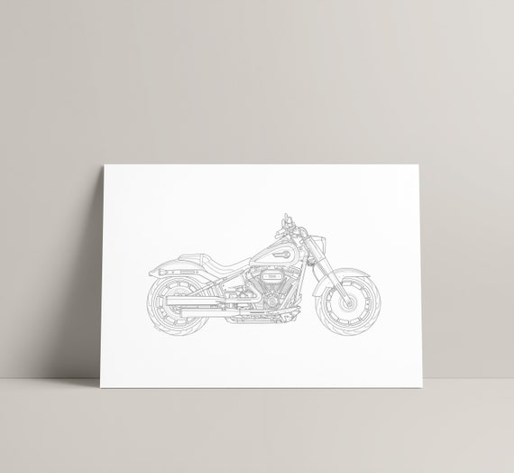 Motorbike Harley Davidson Drawing