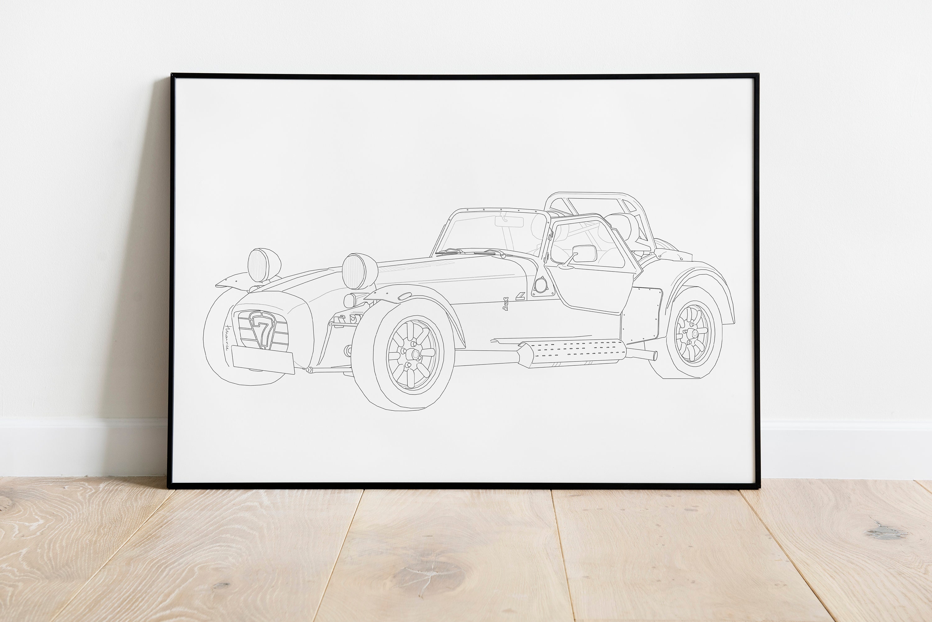 Caterham 7, Side View, Car, Line Art Drawing, Transport, Classic Car ...