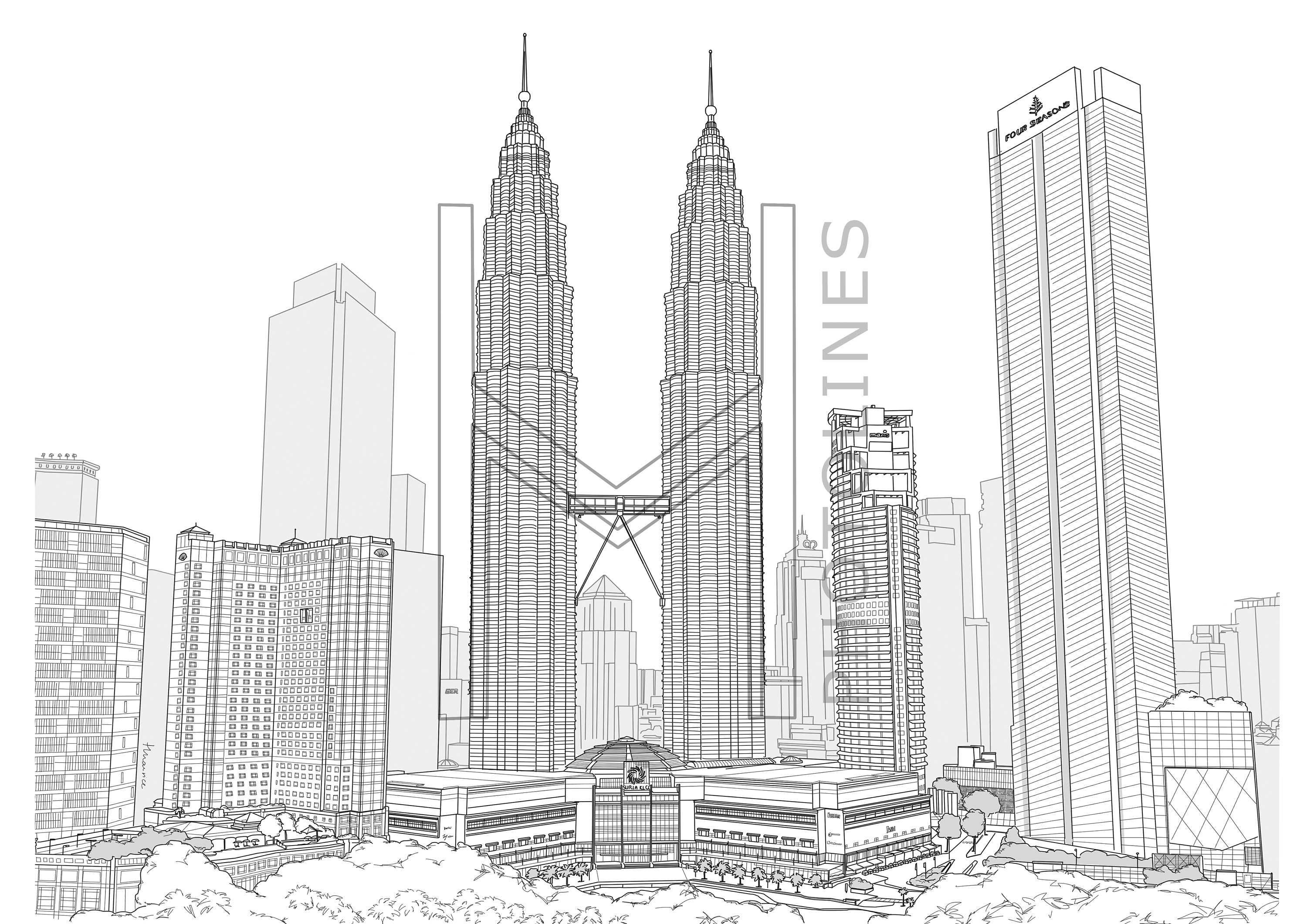 Petronas Twin Towers Sketch