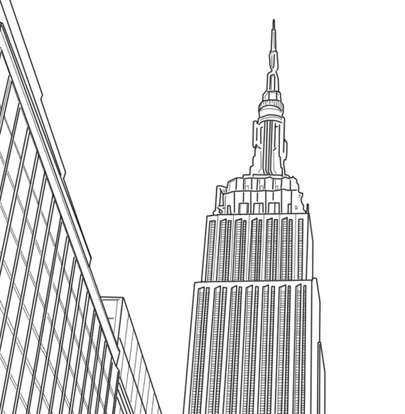 Empire State Building Top View Drawing