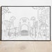Universal Studios, Hollywood, Los Angeles, Line Art, Line Drawing ...