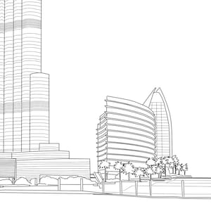 Burj Khalifa, Dubai, United Arab Emirates, Line Art, Line Drawing ...