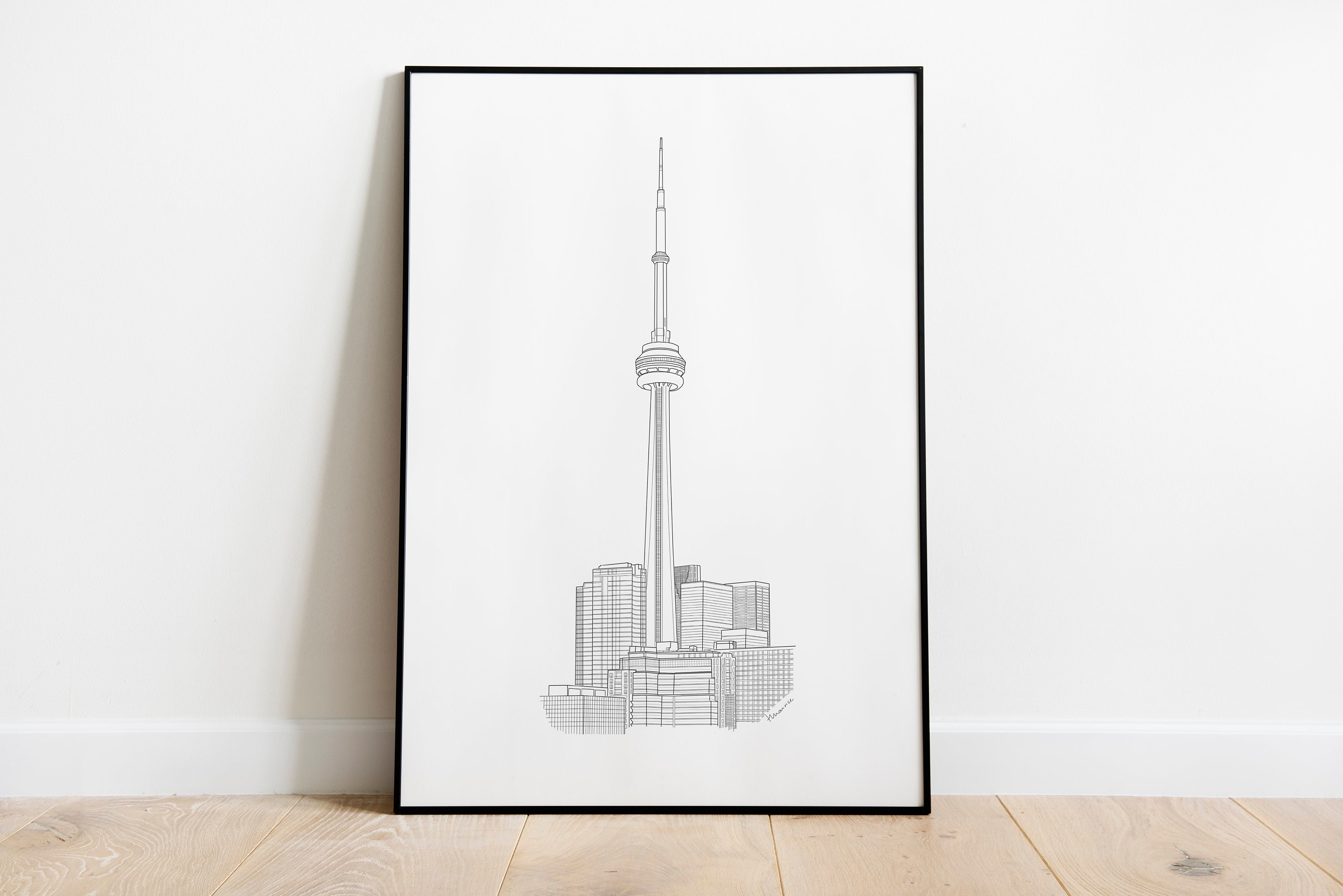 CN Tower, Toronto, Canada, Line Art, Line Drawing, Digital Download ...