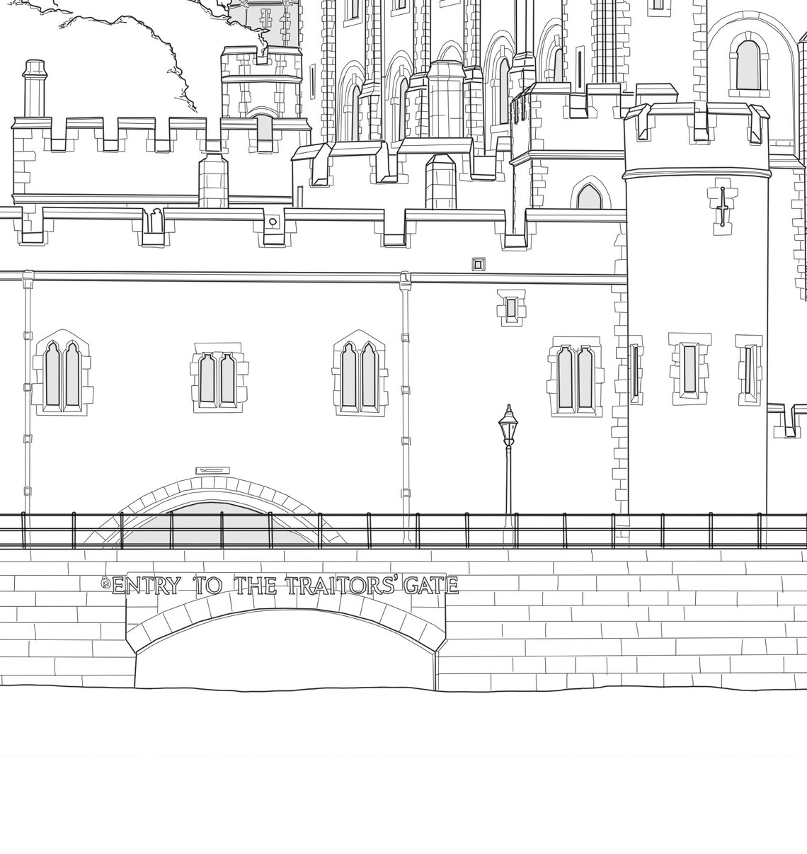 Tower of London Line Art Drawing Art Print Home and Travel - Etsy