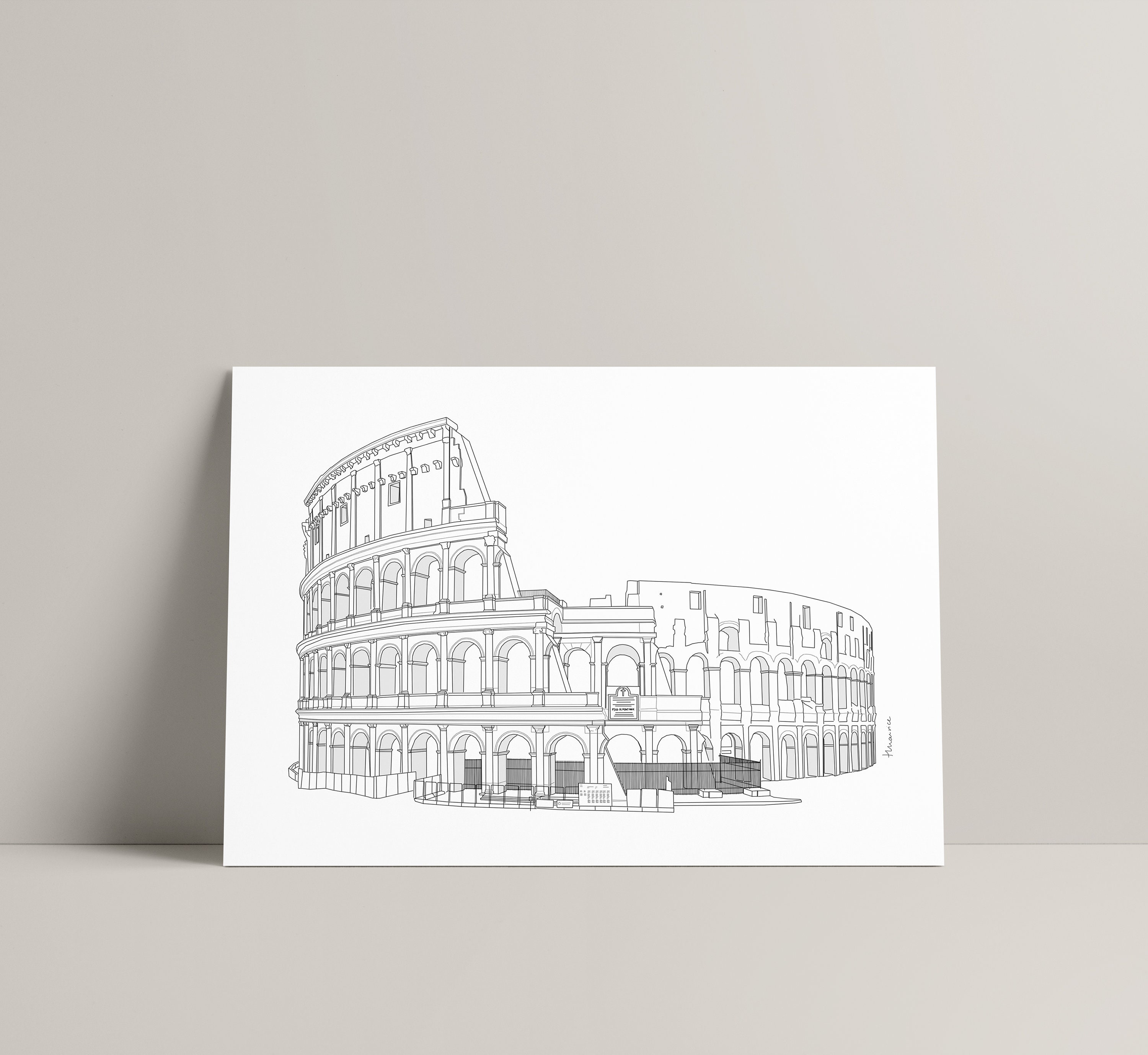 Easy Colosseum Drawing