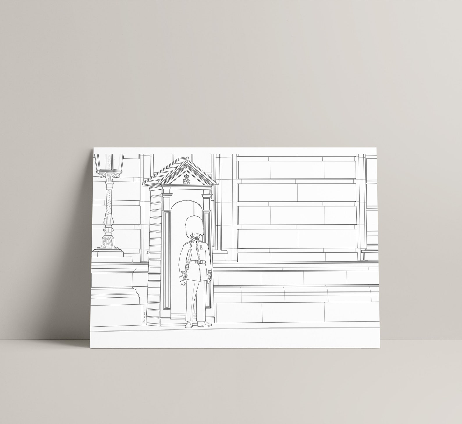 Buckingham Palace Guard London Line Art Drawing Art Print - Etsy Canada