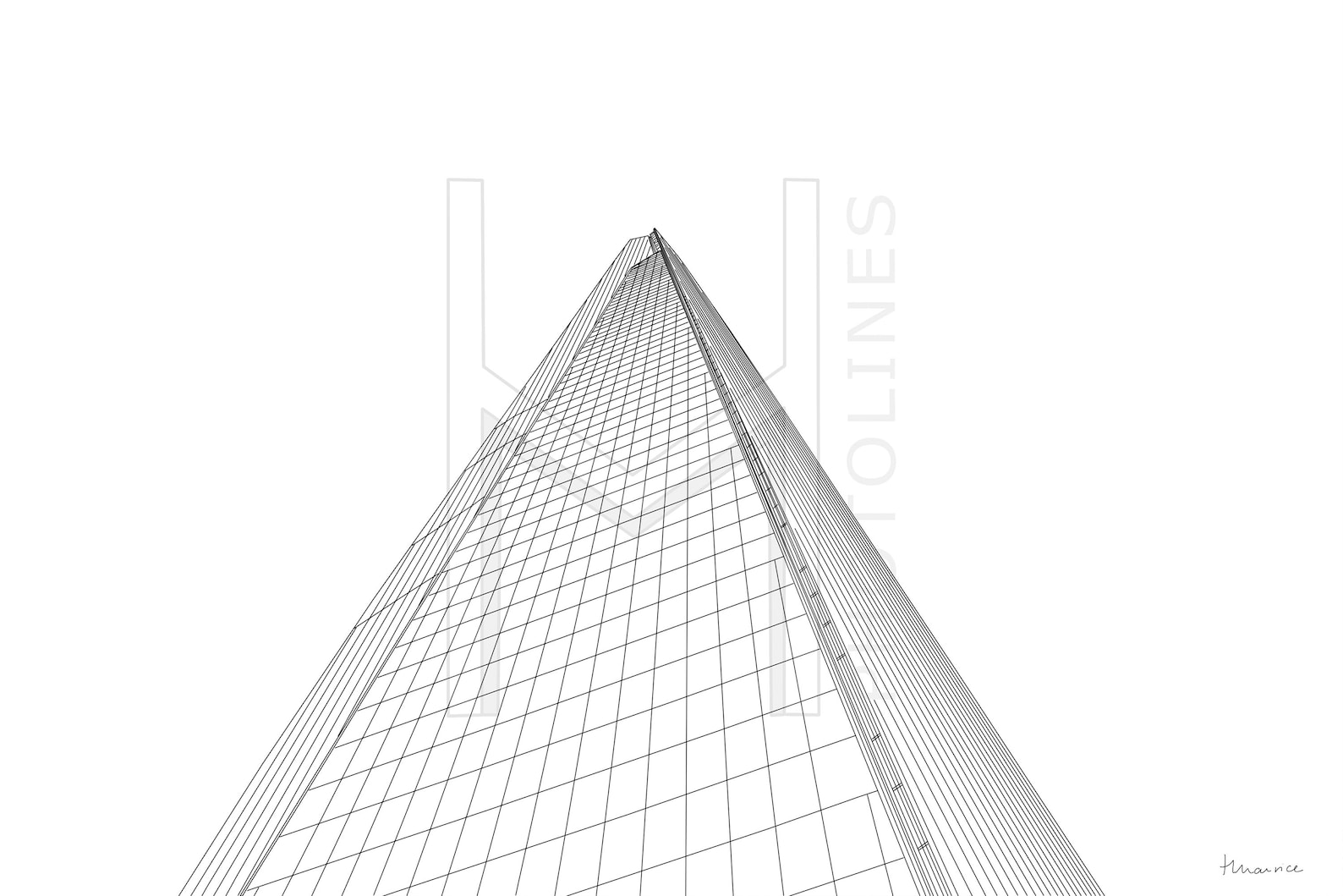 The Shard, London, UK, Travel Line Art Drawing, Digital Download ...