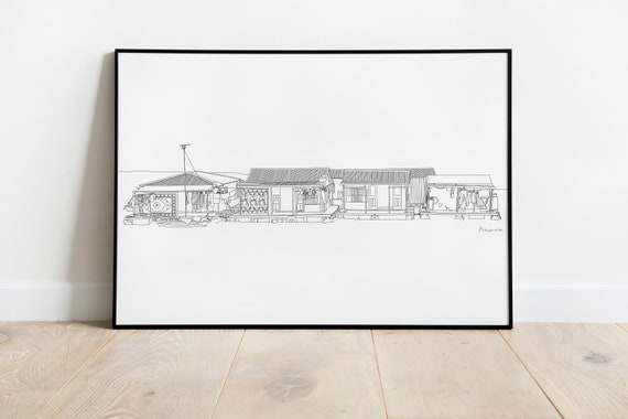 Halong Bay Vietnam Line Art Drawing Landscape Home and - Etsy