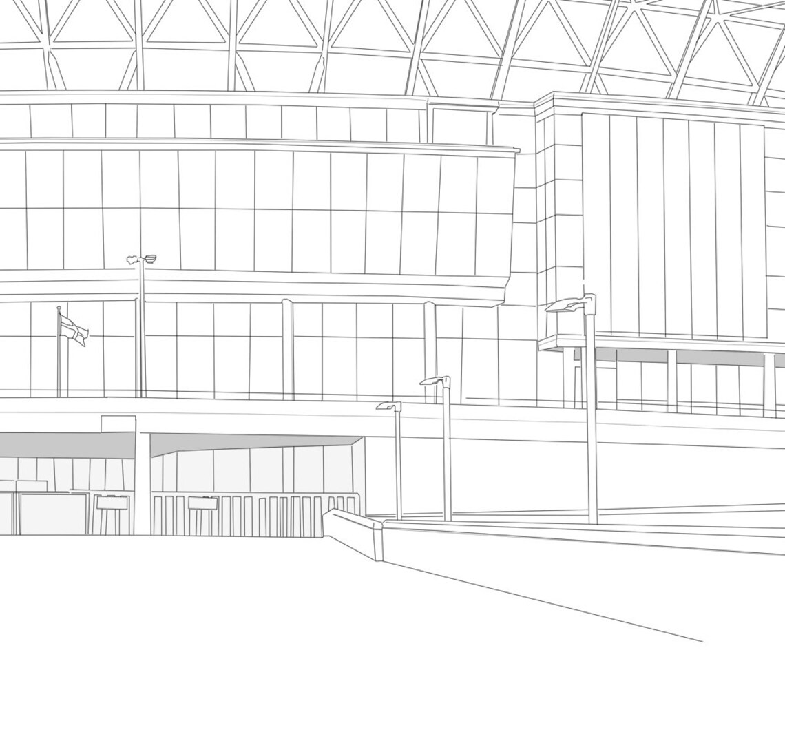 Wembley Stadium, London, Line Art, Line Drawing, Digital Download ...