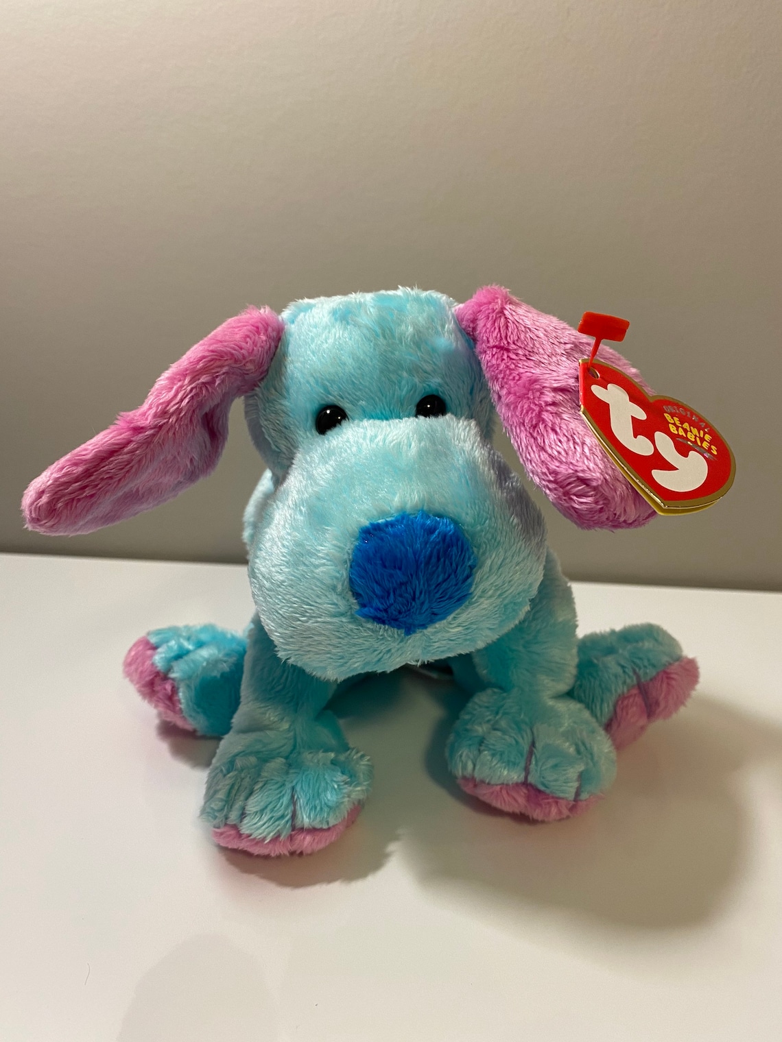 TY Beanie Baby Kookie the Blue and Pink Circus Beanie Dog | Etsy