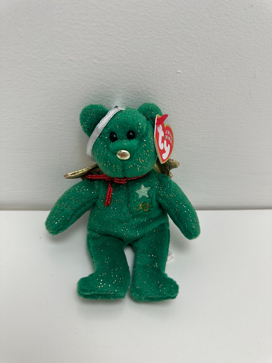 Ty Jingle Beanies “gift” the Green Christmas Tree Ornament Angel Bears ...
