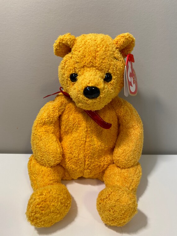 TY Beanie Baby Poopsie the Yellow Bear 8 inch | Etsy