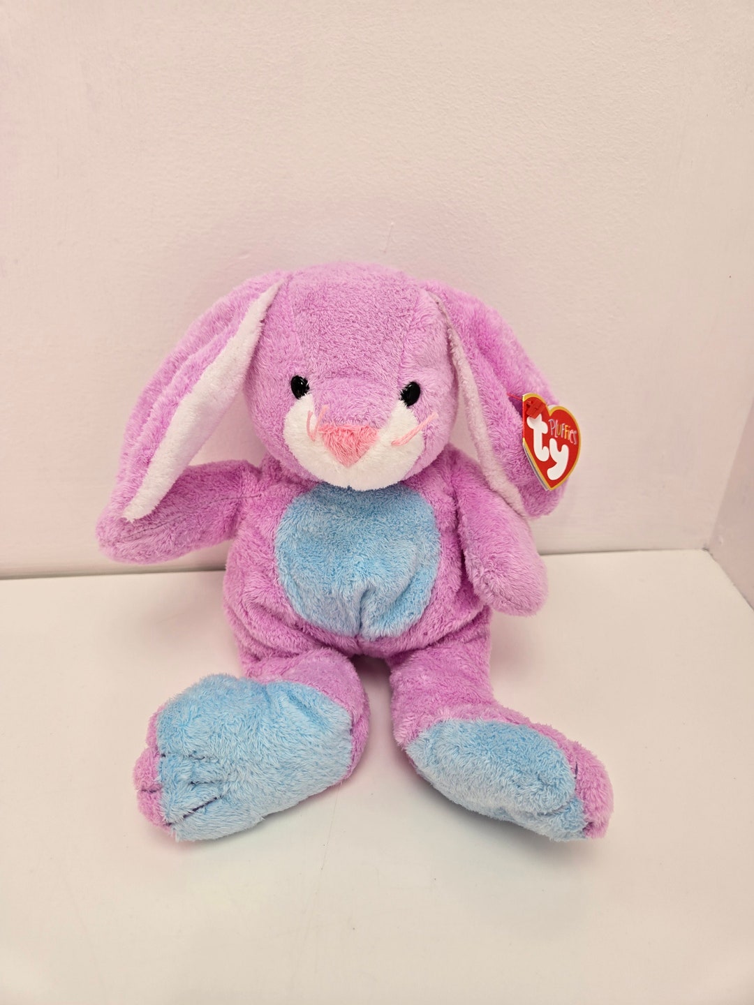 Ty Pluffies Collection “twitchy” the Purple and Blue Bunny (10 Inch) - Etsy