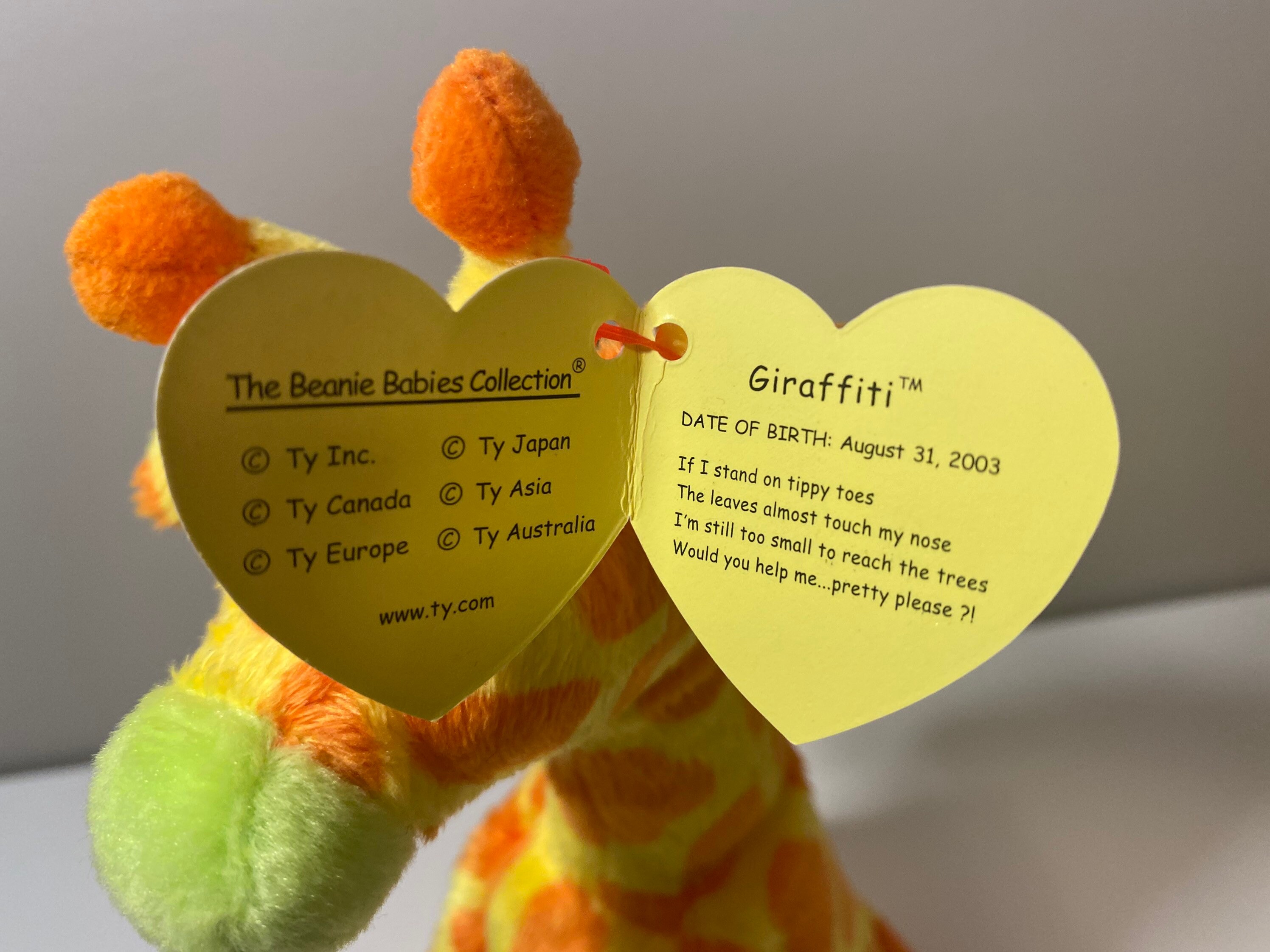 TY Beanie Baby Giraffiti the Giraffe Plush Circus Beanie | Etsy