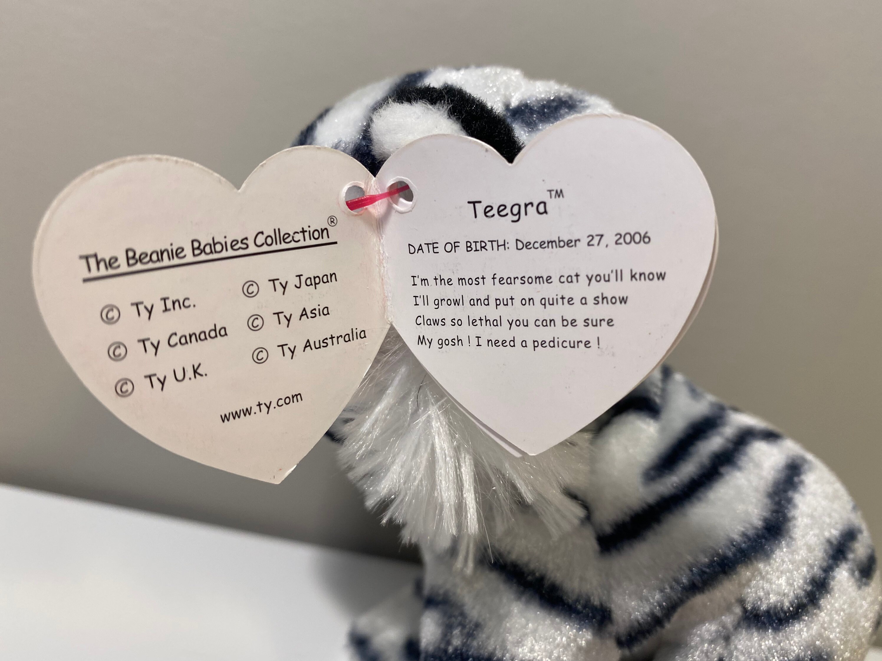 TY Beanie Baby Teegra the White Tiger 5.5 inch | Etsy