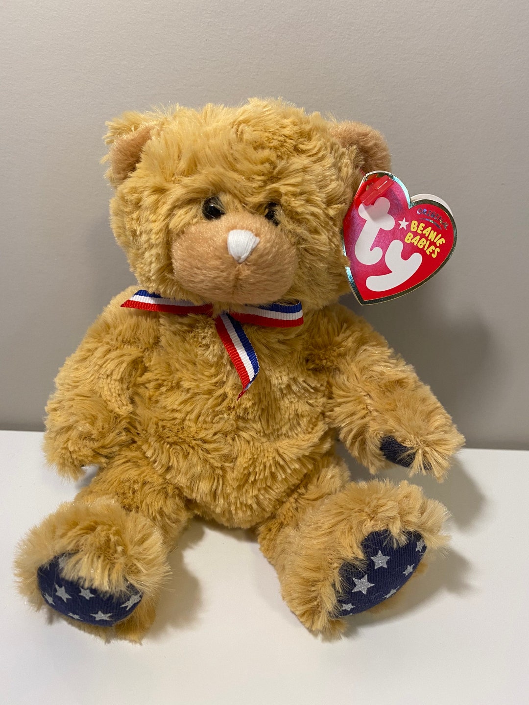 TY Beanie Baby uncle Sam the Tan / Light Brown American USA - Etsy