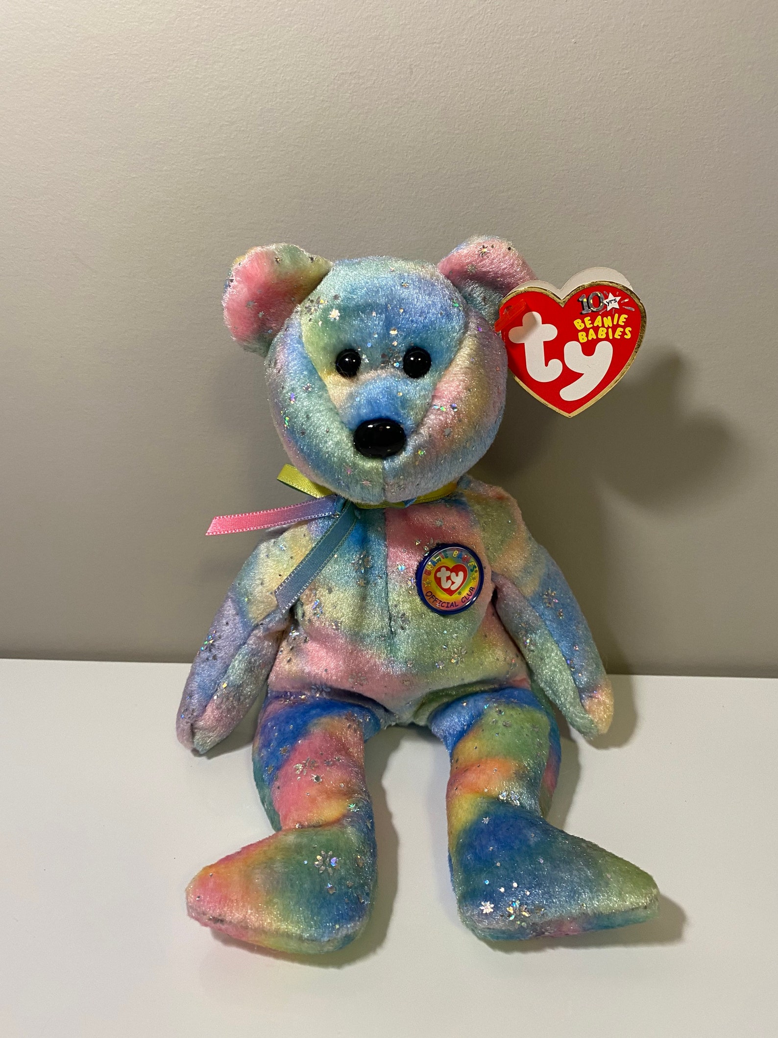 TY Beanie Baby Clubby 6 the gorgeous Rainbow Bear 8.5 inch | Etsy