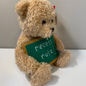 Ty Beanie Baby “school Rocks” the Bear Holding a “recess Rulz” Sign ...