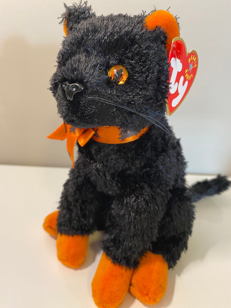 TY Beanie Baby fraidy the Black and Orange Halloween Cat 6 - Etsy