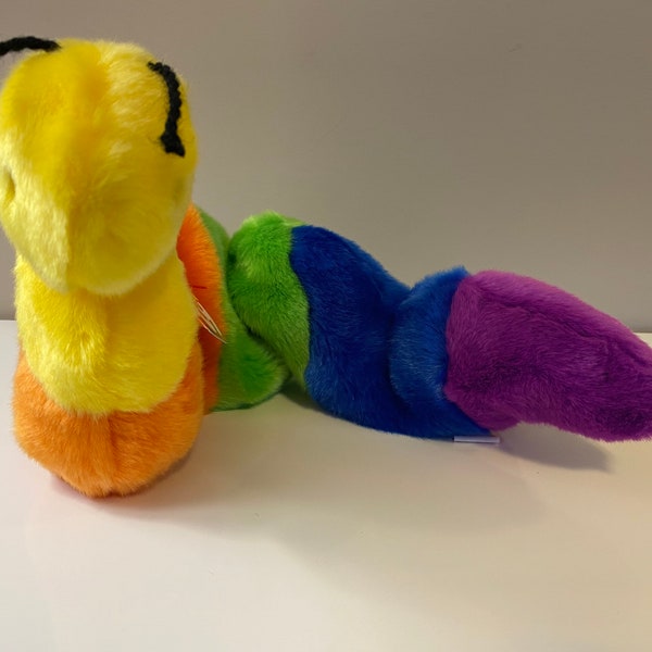 Rainbow Worm Beanie Baby - Etsy