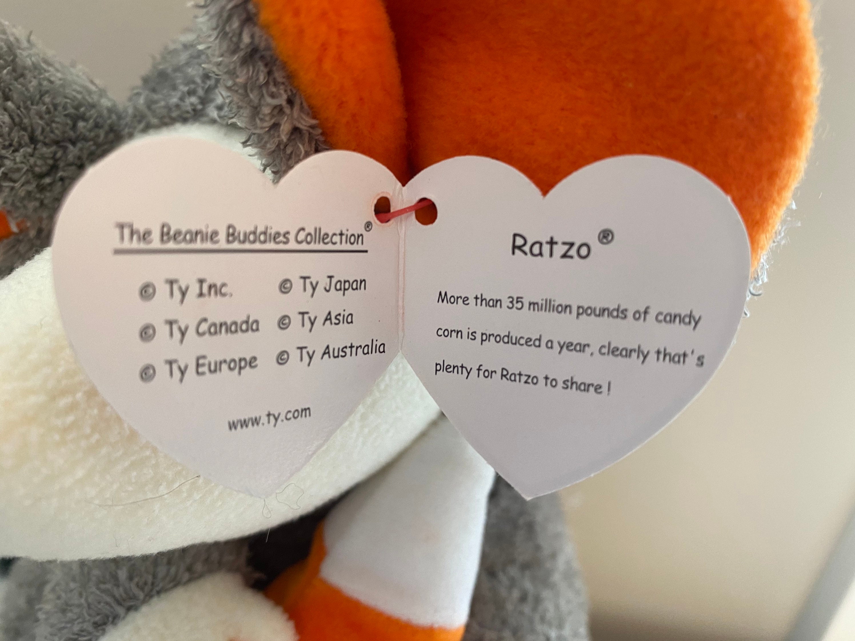 TY Beanie Buddy ratzo the Rat Grey Candy Corn Version - Etsy UK