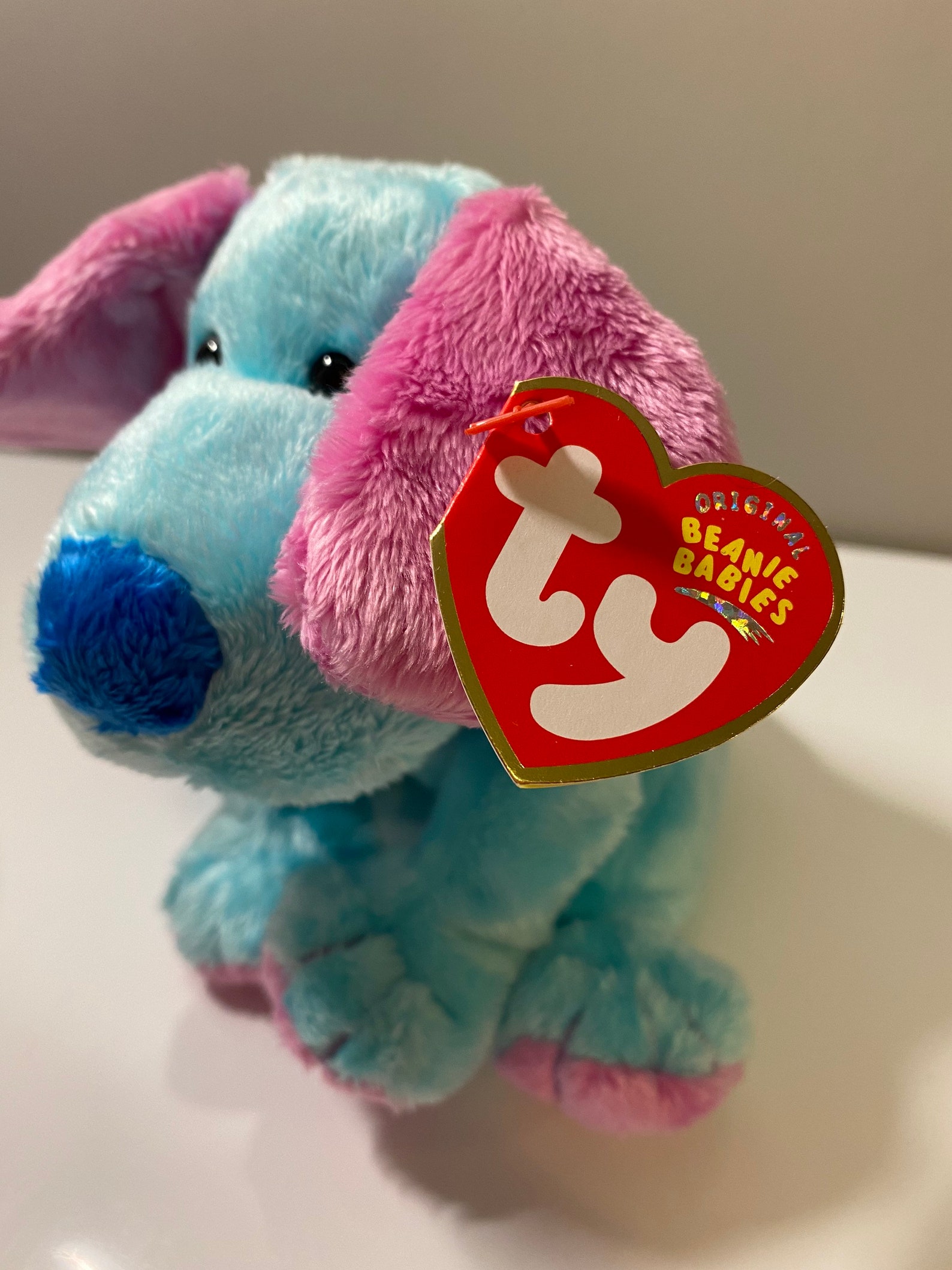 TY Beanie Baby Kookie the Blue and Pink Circus Beanie Dog | Etsy
