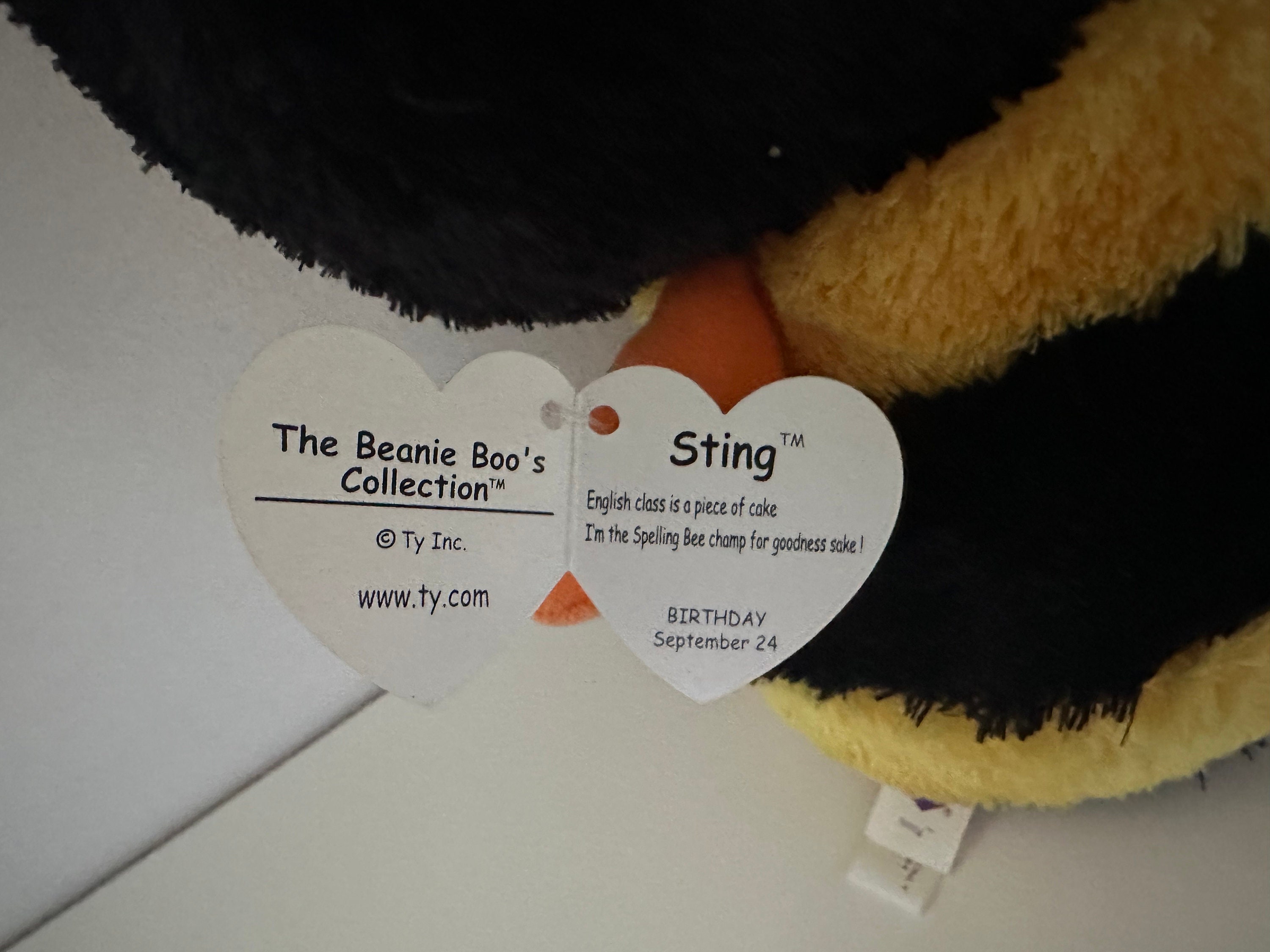 TY Beanie Boo “sting” the Bumblebee - Solid Eyes (larger 9 Inch) - Etsy