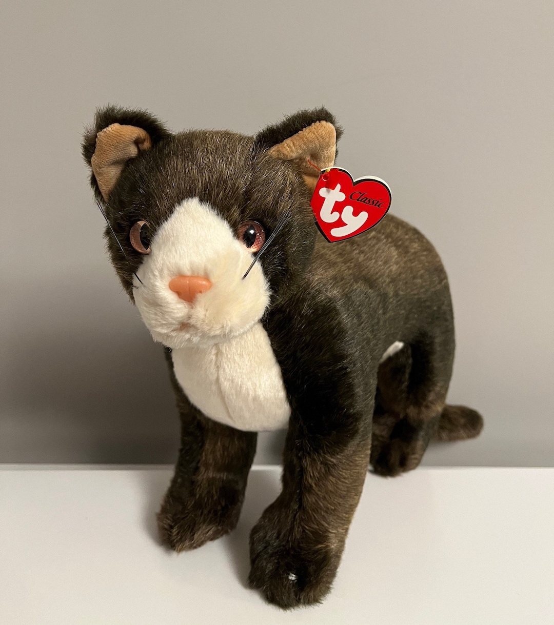 Ty Classics Collection “mystery” the Standing Brown and White Cat (12 Inch) - Etsy