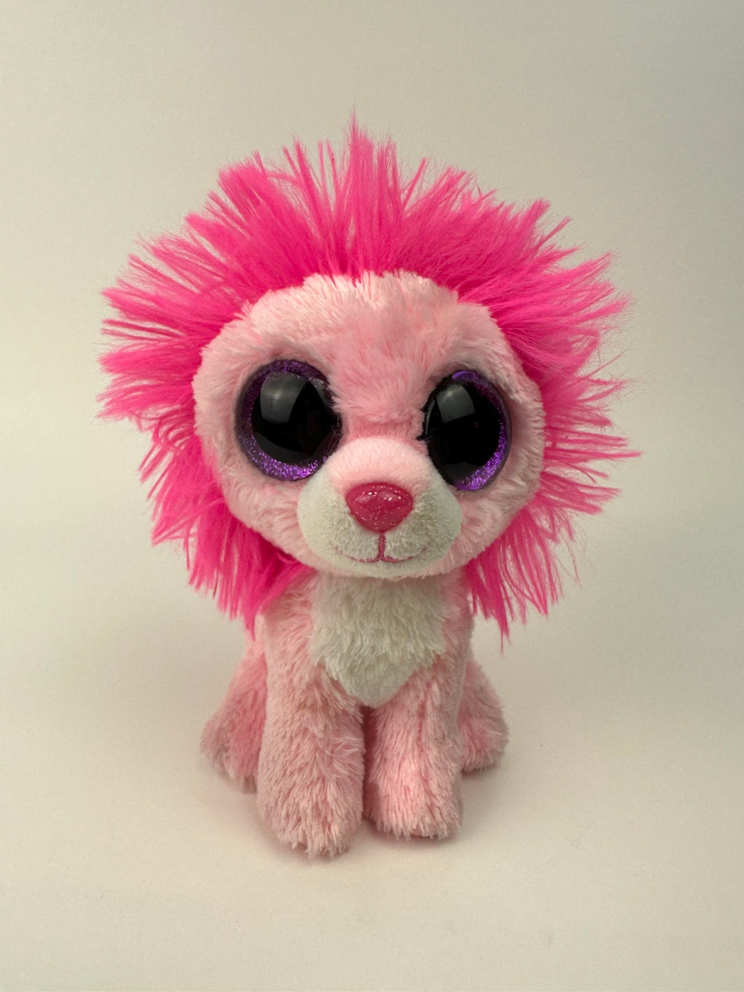 Ty Beanie Boo “fluffy” the Pink Lion - No Hang Tag (6 Inch) - Etsy