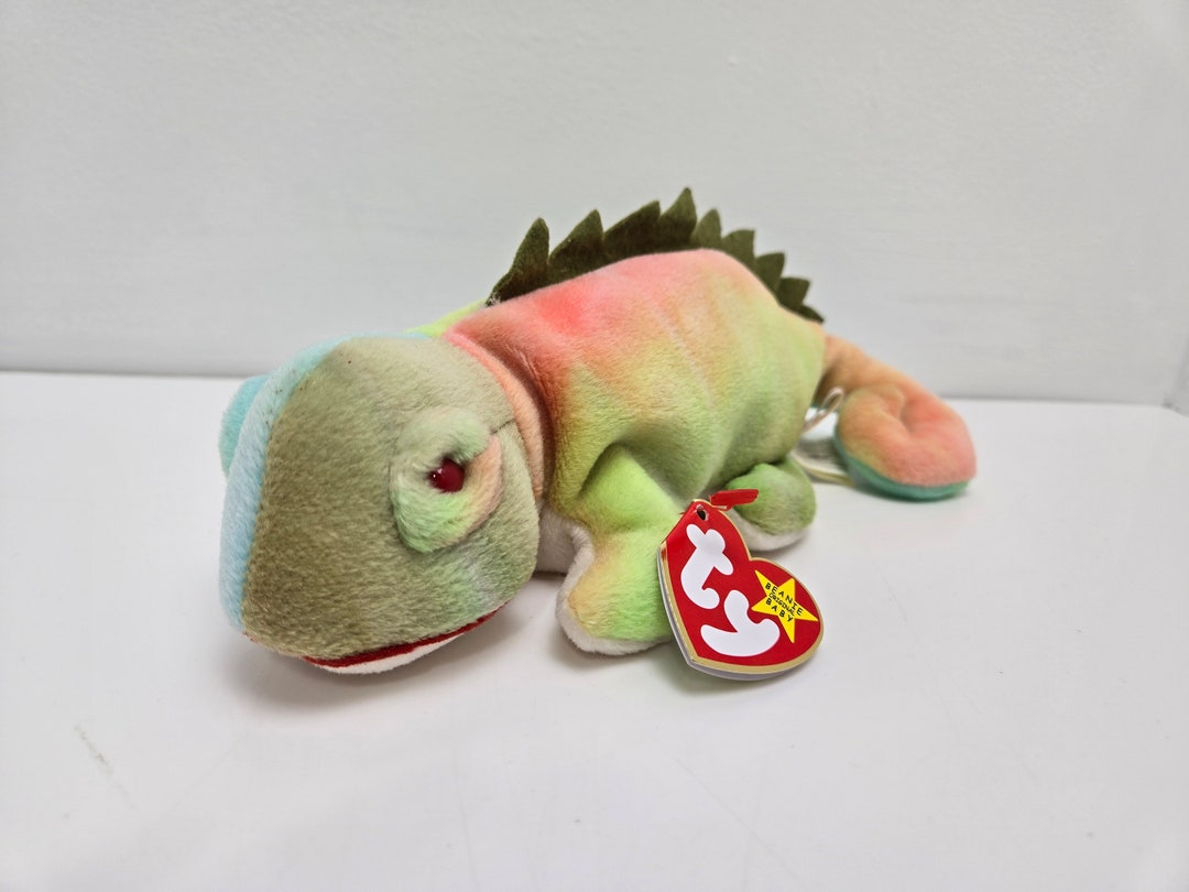 Ty Beanie Baby “iggy” the Unique Coloured Tie-dye Iguana Handmade in ...