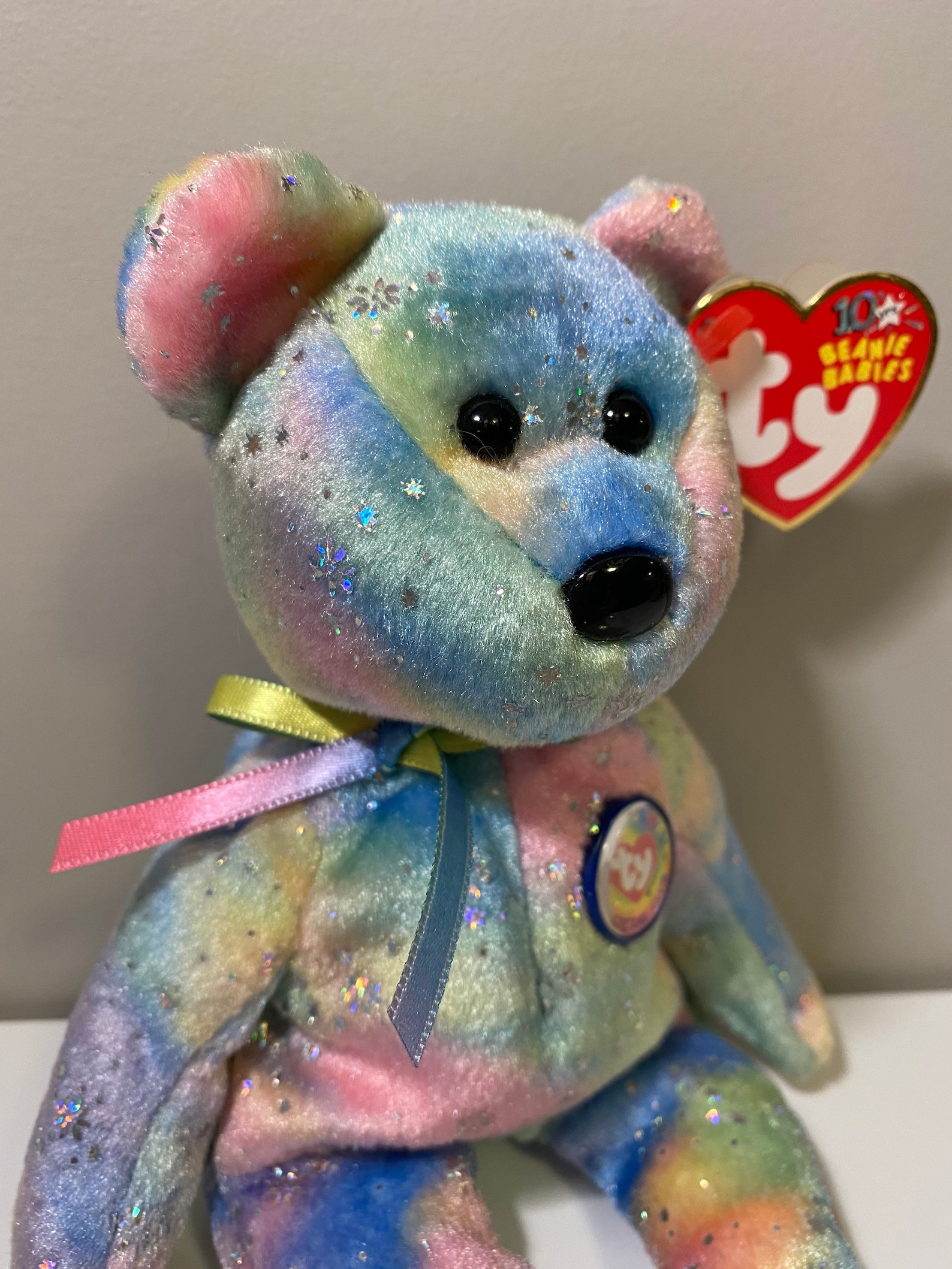 TY Beanie Baby Clubby 6 the gorgeous Rainbow Bear 8.5 inch | Etsy