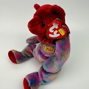 Ty Beanie Baby July the Birthday Bear - Ruby Birthstone Bear (7 Inch ...