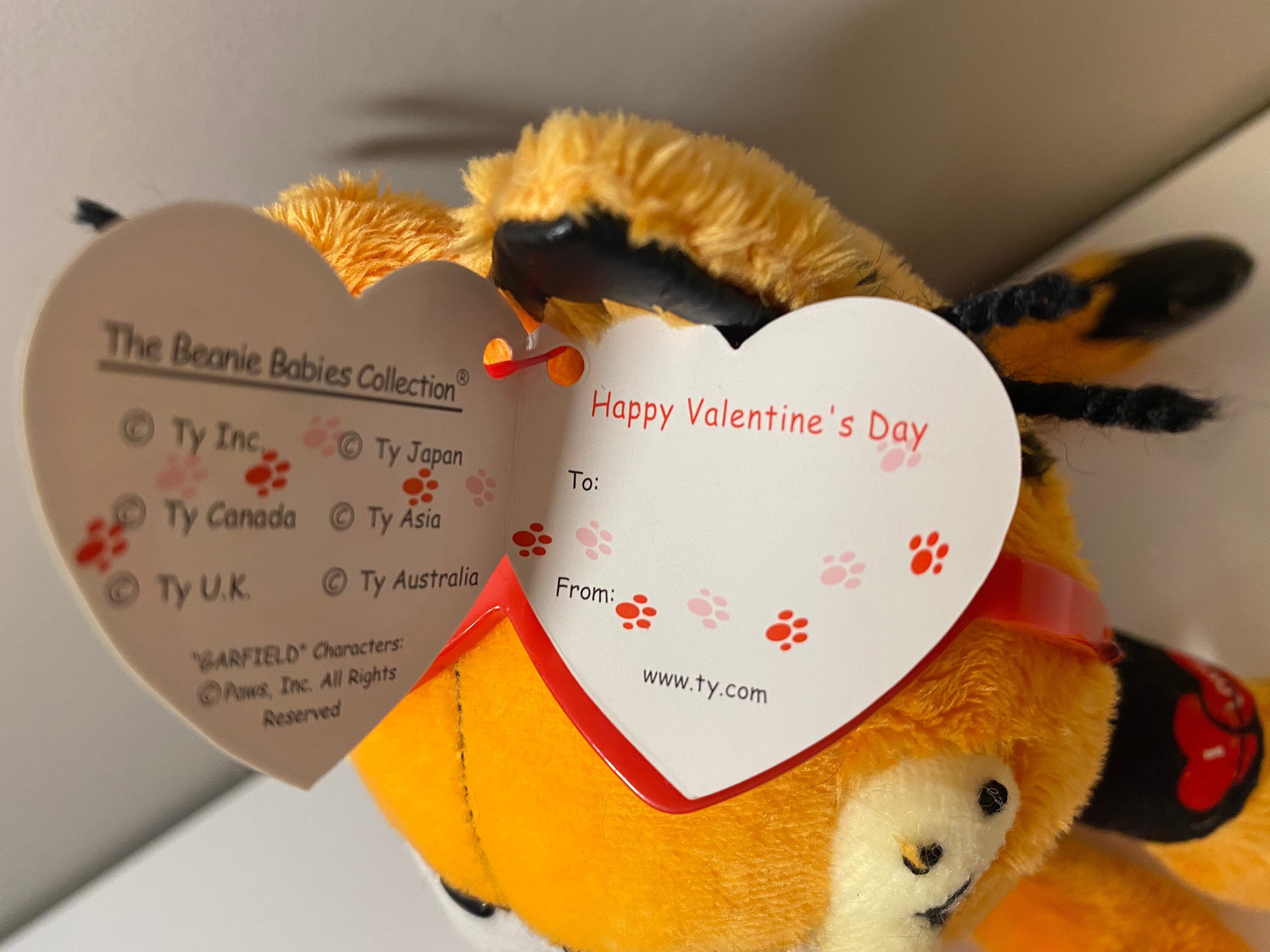 TY Beanie Baby Happy Valentines Day Garfield the Orange Cat - Etsy