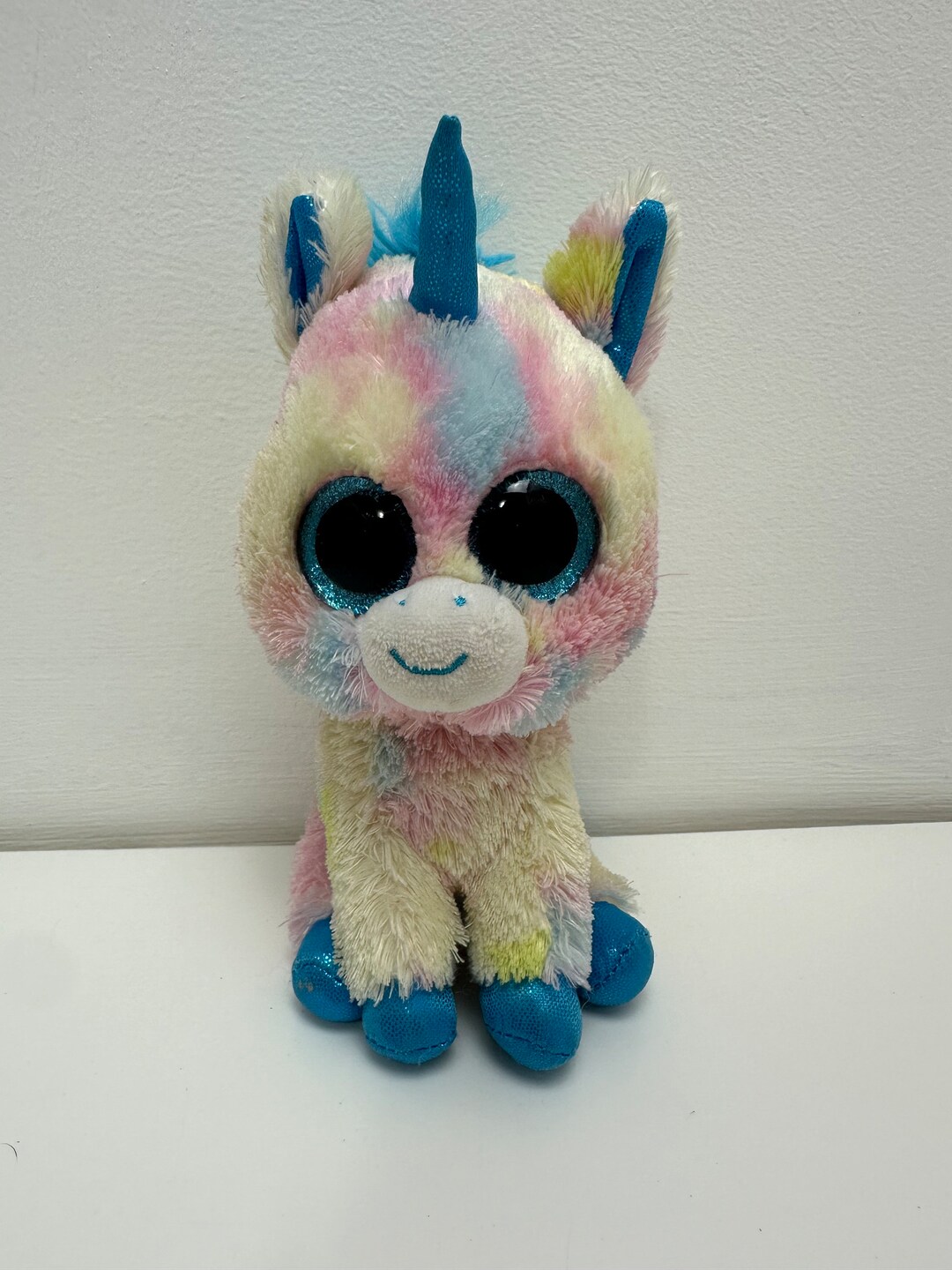 Ty Beanie Boo “blitz” the Multi Coloured Unicorn - No Hang Tag (6 Inch ...