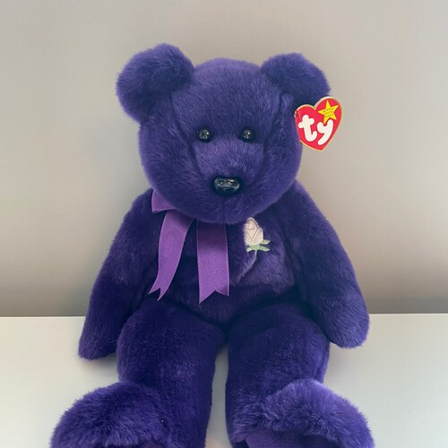 TY Beanie Baby princess the Dark Purple Princess Diana Bear - Etsy