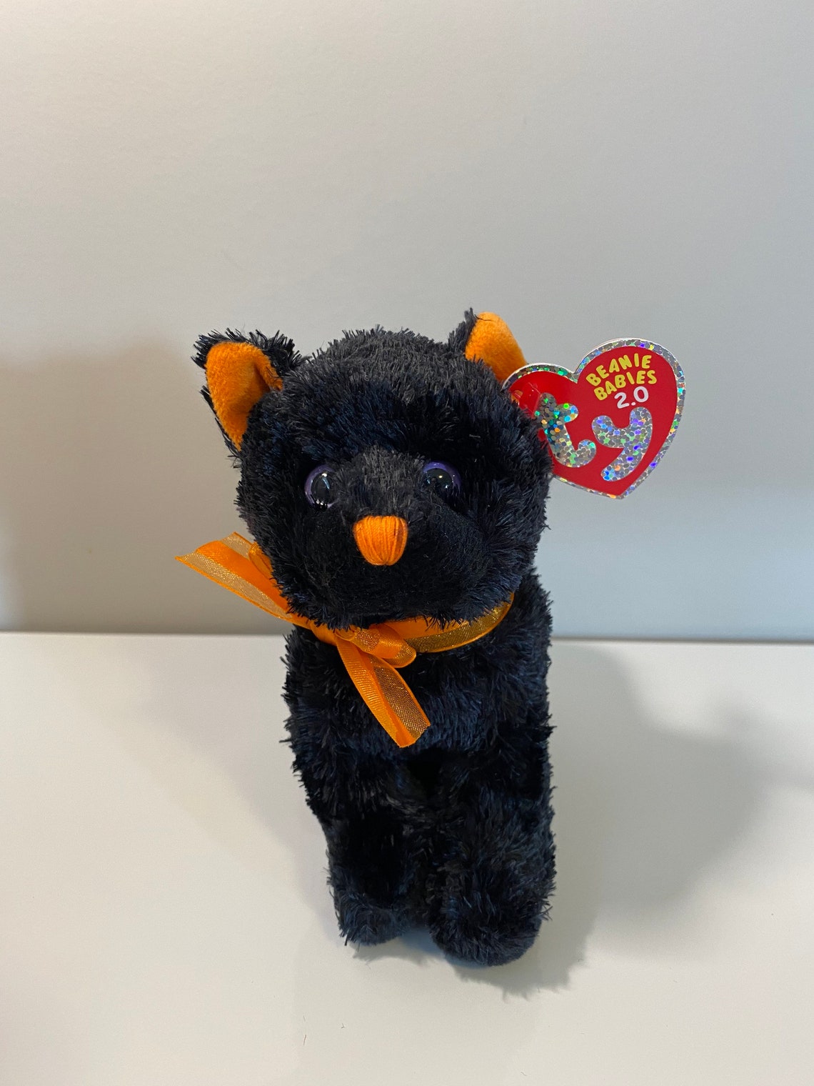 TY Beanie Baby Scaredy the Black and Orange Cat 5.5 inch | Etsy