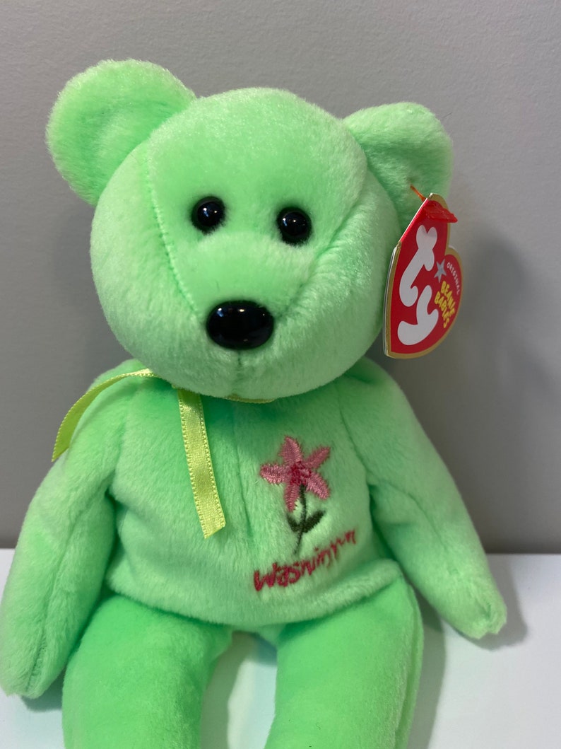 TY Beanie Baby washington Rhododendron the State Flower Bear - Etsy