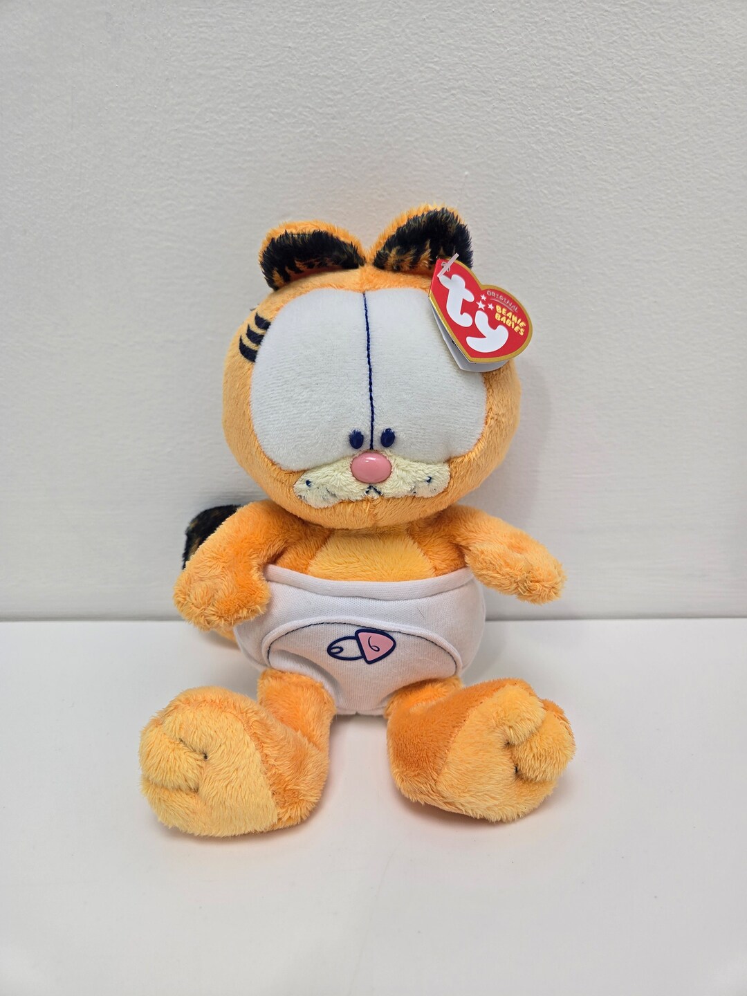 Ty Beanie Baby “garfield Baby” the Garfield Cat Wearing Diaper! (6.5 ...