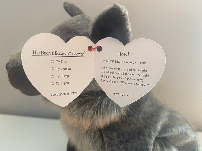TY Beanie Baby howl the Wolf 7 Inch | Etsy