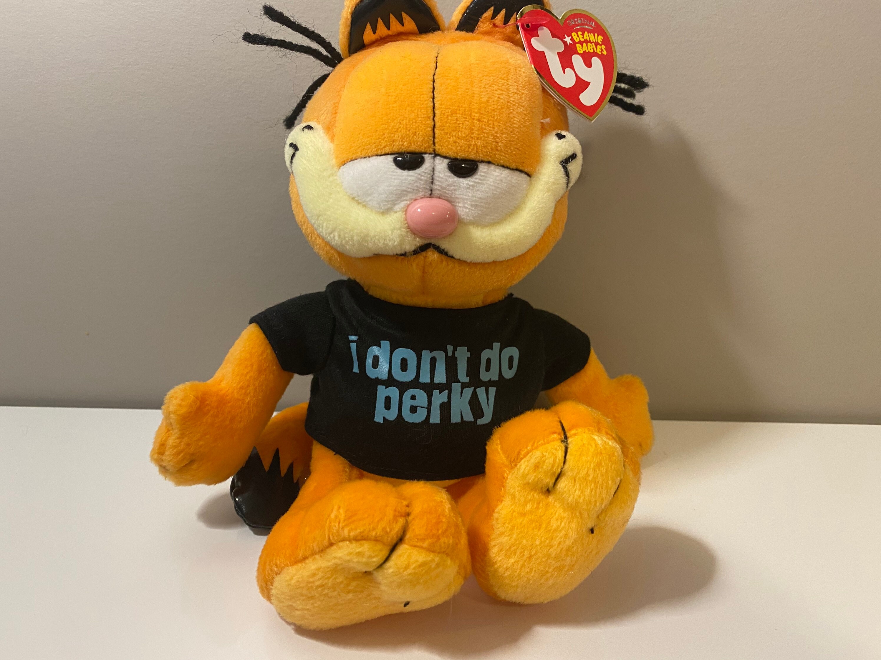 TY Beanie Baby Garfield the Cat I dont do perky | Etsy