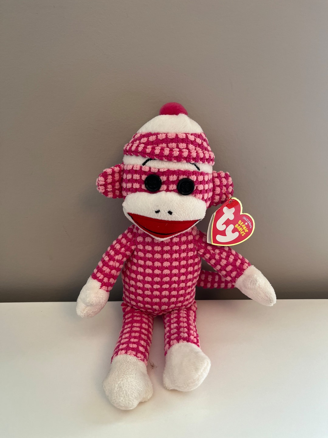 TY Beanie Baby socks the Pink Sock Monkey 8.5 Inch - Etsy