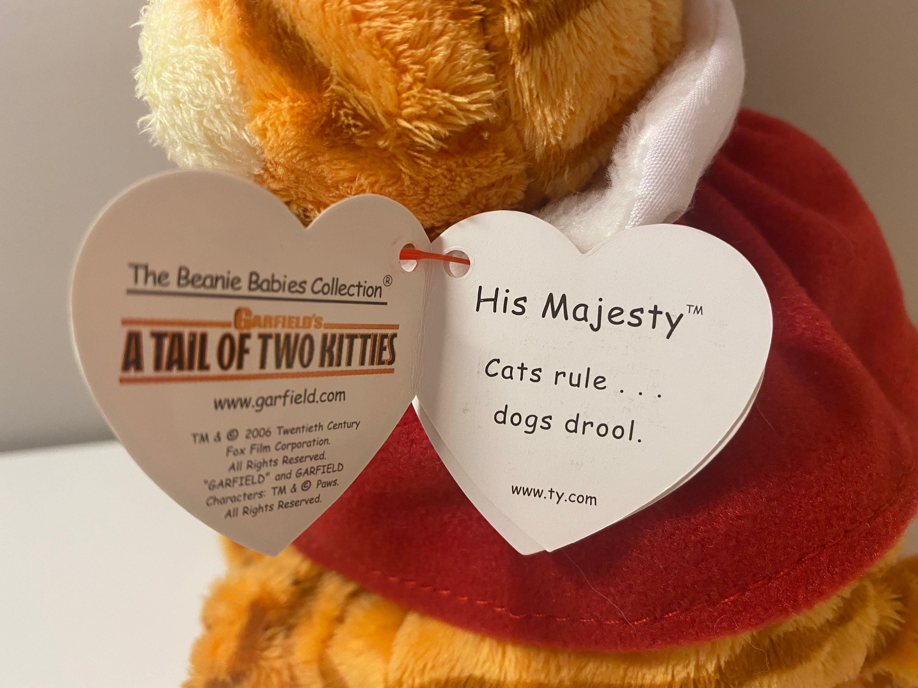 TY Beanie Baby his Majesty GARFIELD the Cat 7 Inch - Etsy