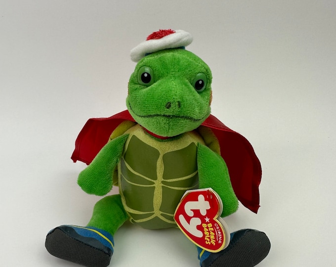 TY Beanie Baby tuck the Turtle Wearing a Red Cape Wonder Pets 5 Inch - Etsy