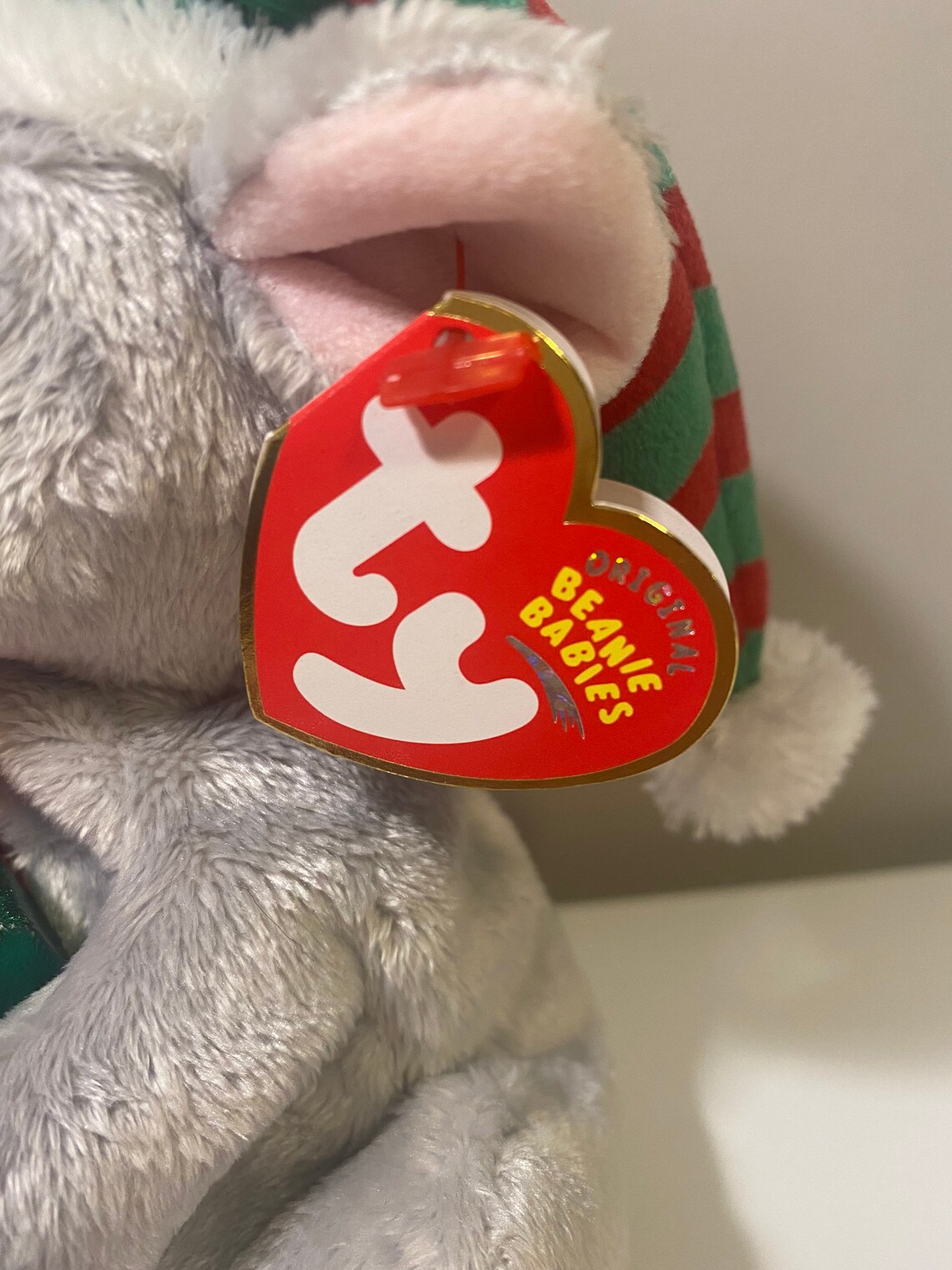 TY Beanie Baby Tiny Tim the Holiday Mouse Holding Present | Etsy