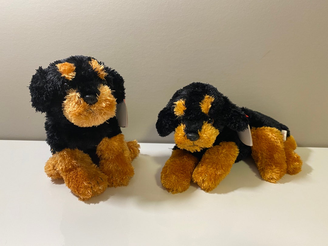 Ty Beanie Baby brutus the Puppy Dog Rottweiler Sitting or Laying Down ...