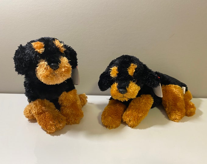 Ty Beanie Baby brutus the Puppy Dog Rottweiler Sitting or Laying Down ...