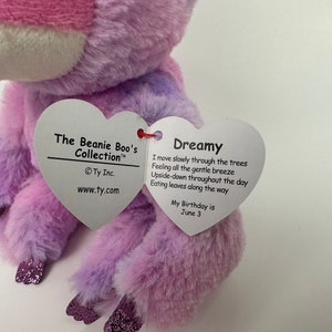 Ty Beanie Boo dreamy the Purple Sloth 6 Inch - Etsy