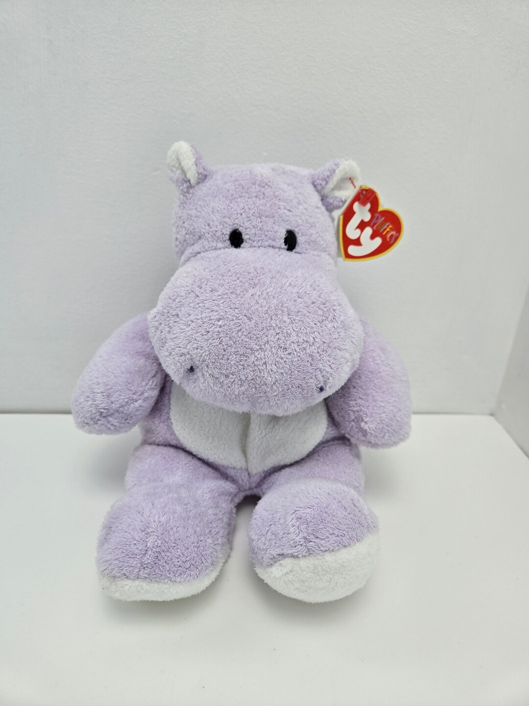 Ty Pluffies Collection wades the Light Purple Hippo extremely Rare 10 Inch Vintage 1990s 2000s ...